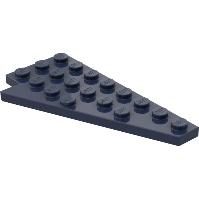 LEGO Dark Blue Wedge Plate 4 x 8 Wing Right with Underside Stud Notch ...