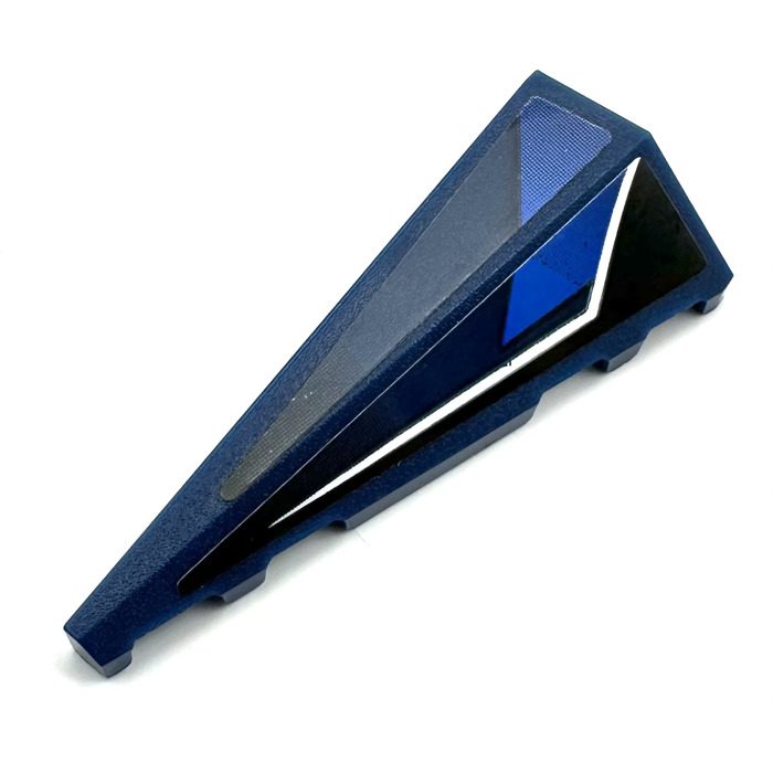 LEGO Wedge Slope 2 x 5 (45°) Left with blue triangles and white stripe ...