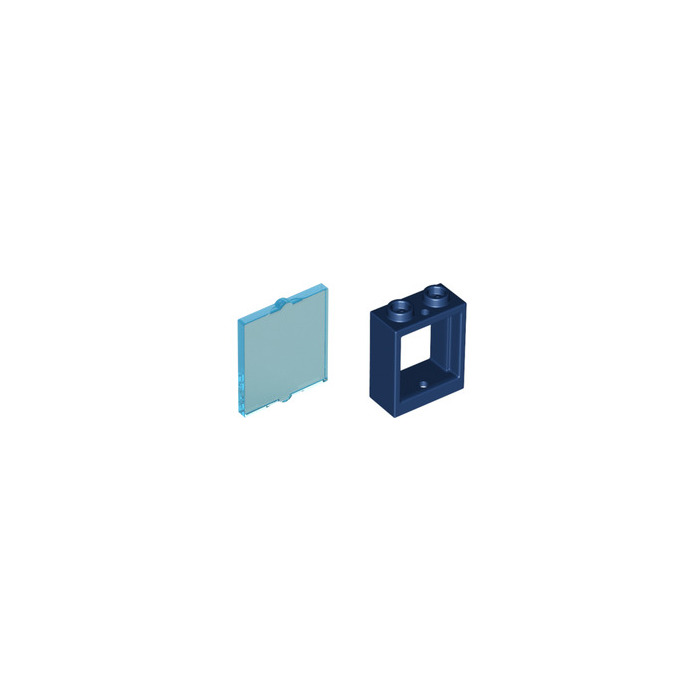 LEGO Dark Blue Window with Transparent Light Blue Glass | Brick Owl ...