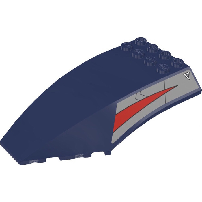 LEGO Windscreen 10 x 6 x 2 with Metal Panel and Red Stripe (both sides ...