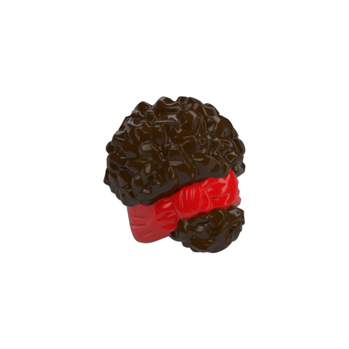 LEGO Dark Brown Coiled Hair with Red Bow (79984) | Brick Owl - LEGO ...