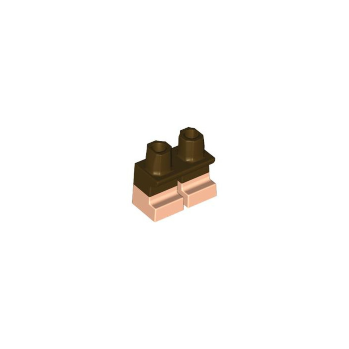 LEGO Dark Brown Short Legs with Light Flesh Lower Legs (37679 / 41879 ...