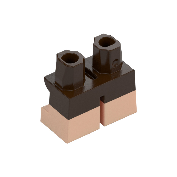 LEGO Dark Brown Short Legs with Light Flesh Lower Legs (5963 / 37679 ...