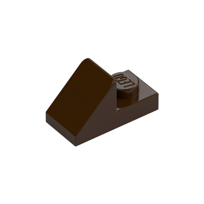 LEGO Dark Brown Slope 1 x 2 (45°) with Plate (15672 / 92946) | Brick Owl