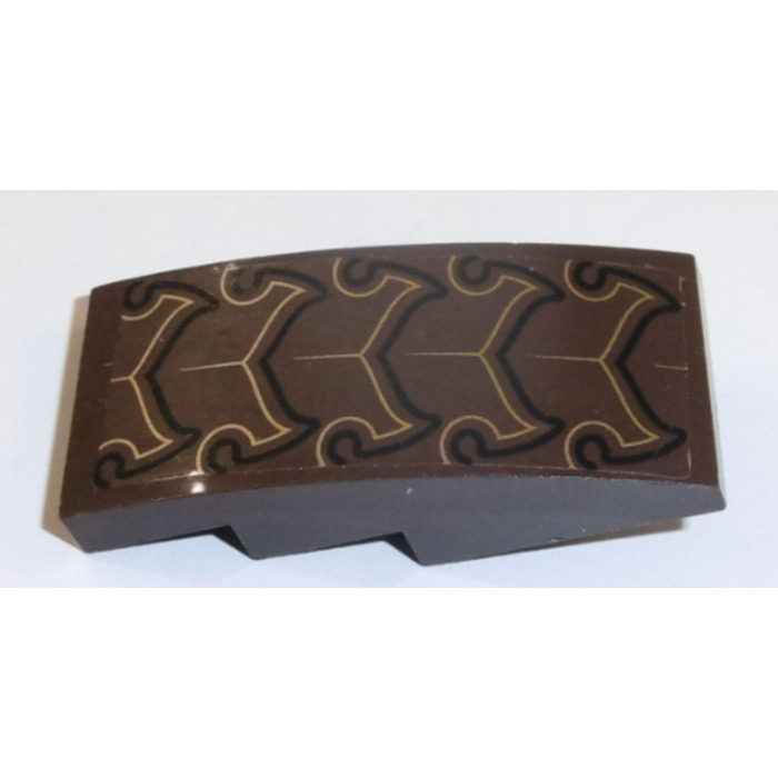 LEGO Dark Brown Slope 2 x 4 Curved with Black and Gold Exoskeleton ...
