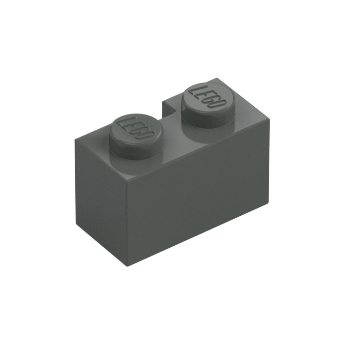 LEGO Dark Gray Brick 1 x 2 with Groove (4216) | Brick Owl