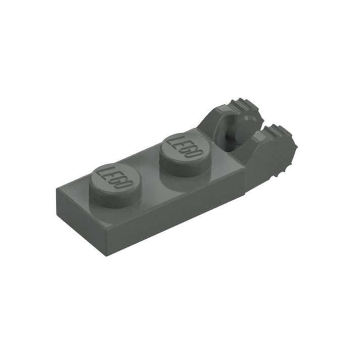 LEGO Dark Gray Hinge Plate 1 x 2 with Dual Fingers with Groove (44302 ...