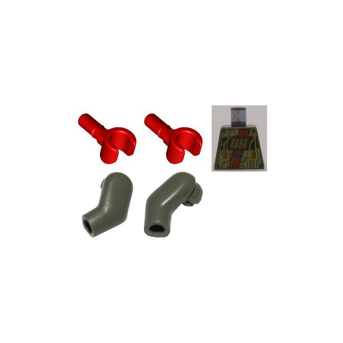 LEGO Dark Gray Minifig Torso with Gold Space RoboForce Circuitry (973 / ...