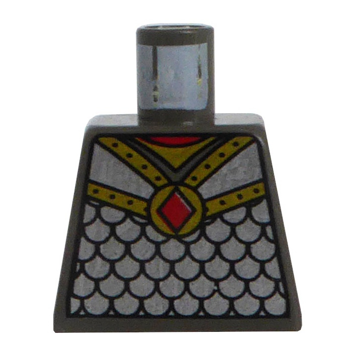LEGO Minifig Torso without Arms with Knights Kingdom Scale Mail and Red ...