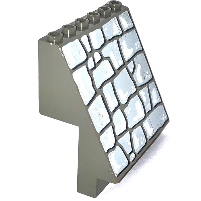 LEGO Dark Gray Panel 6 x 4 x 6 Sloped with Rock (30156 / 83139) | Brick ...