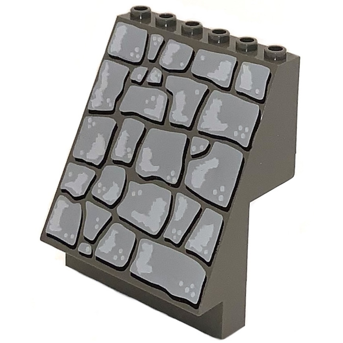 LEGO Dark Gray Panel 6 x 4 x 6 Sloped with Rock (30156 / 83139) | Brick ...