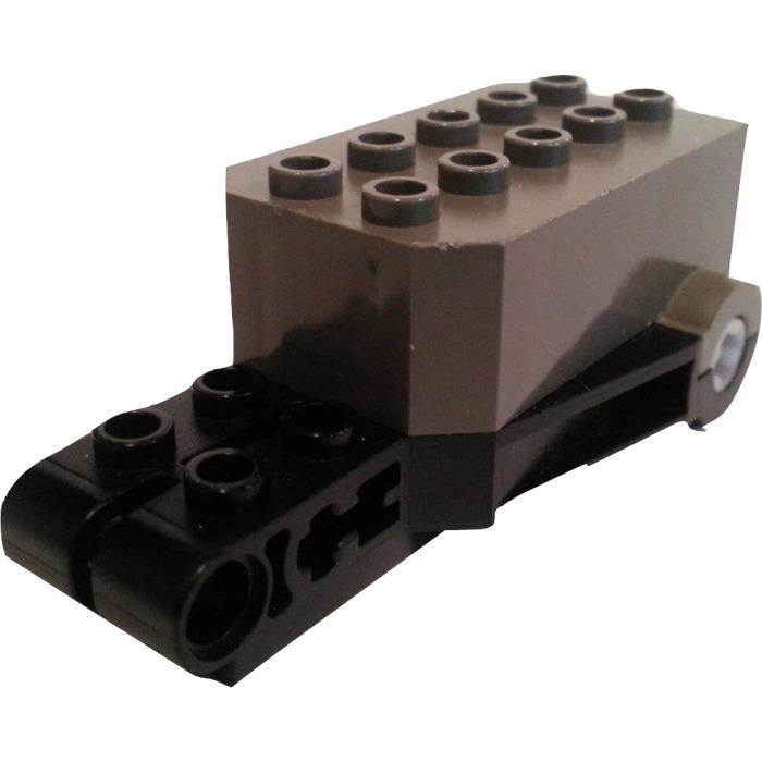 LEGO Pullback Motor 9 x 4 x 2 1/3 with Black Base, White Axle Holes and ...