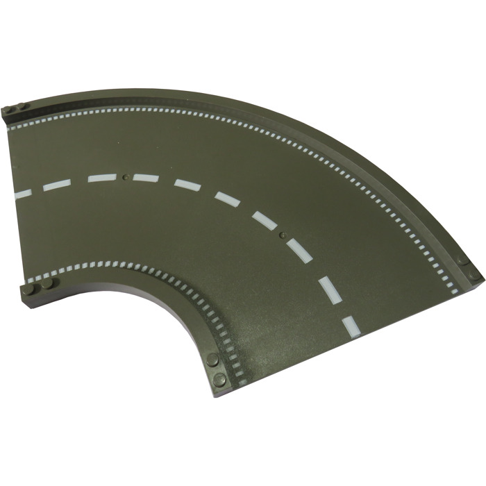 LEGO Ramp 24 x 24 Curved Road with White Stripes (83883) | Brick Owl ...