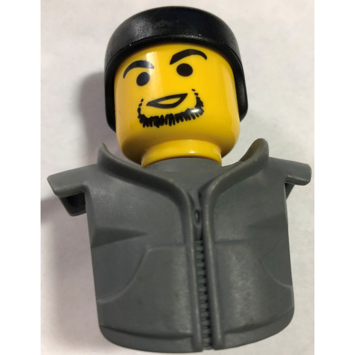 LEGO Dark Gray Sports Torso with Head and Black Helmet (48911) | Brick ...