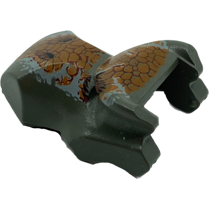 LEGO Dark Gray T-Rex Head Upper Jaw with Dark Orange Scales (30459 / ...