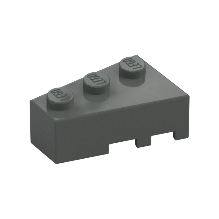 LEGO Dark Gray Wedge Brick 3 x 2 Left (6565) | Brick Owl - LEGO Marketplace