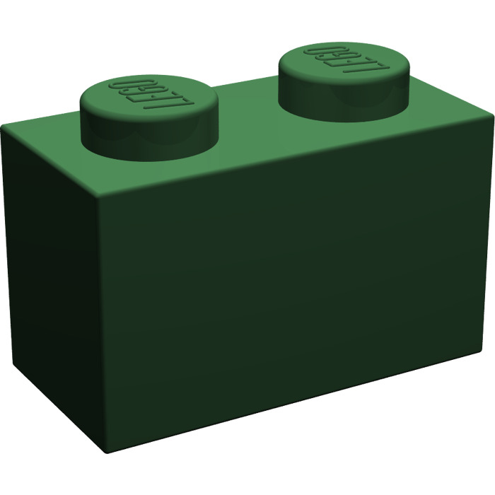 LEGO Dark Green Brick 1 x 2 with Bottom Tube (3004 / 93792) | Brick Owl ...
