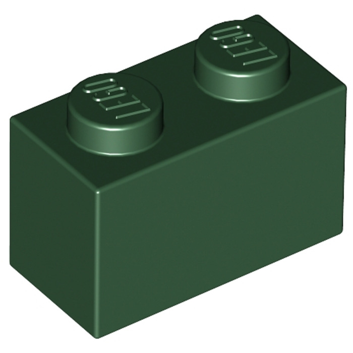 LEGO Dark Green Brick 1 x 2 with Bottom Tube (3004 / 93792) | Brick Owl ...