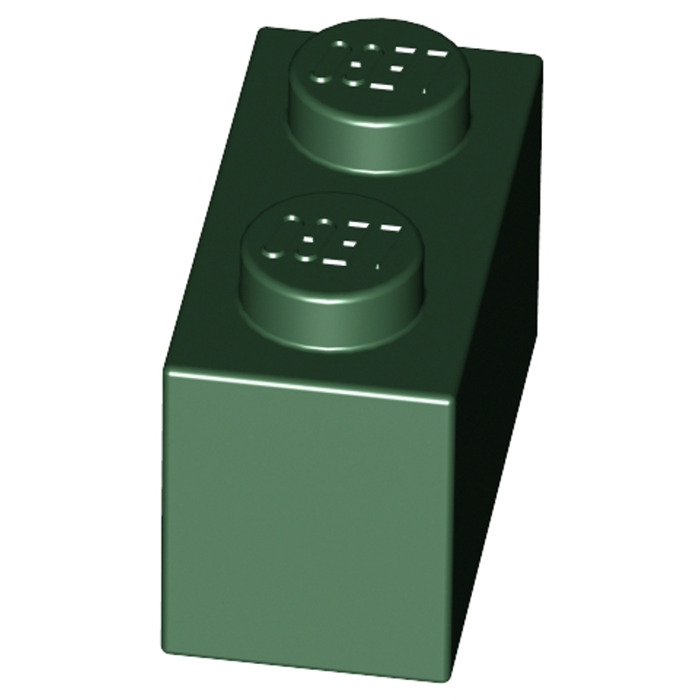 LEGO Dark Green Brick 1 x 2 with Bottom Tube (3004 / 93792) | Brick Owl ...