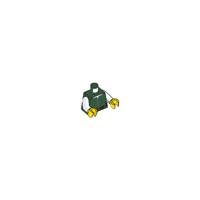 LEGO Dark Green Castle Woman with Dark Green Dress Minifig Torso (973 / ...