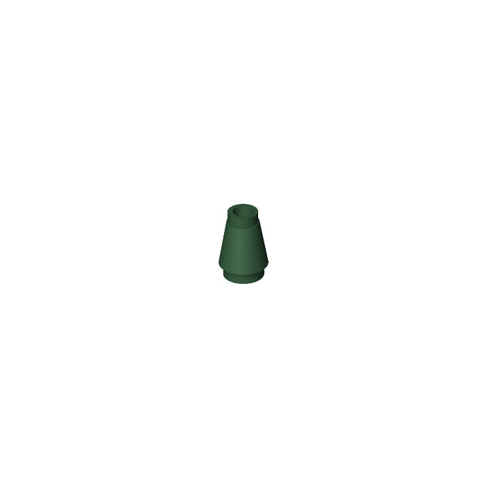 LEGO Dark Green Cone 1 x 1 with Top Groove (28701 / 59900) | Brick Owl ...