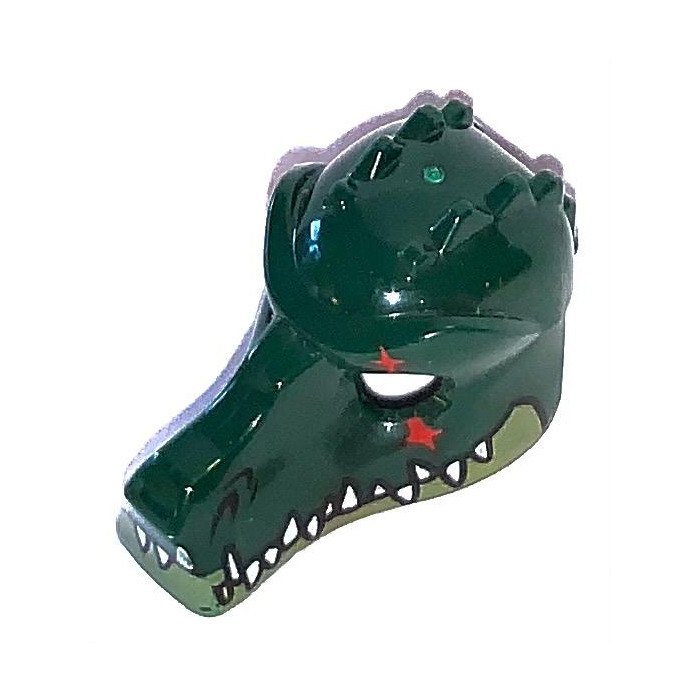 LEGO Dark Green Crocodile Mask with Teeth and Red Scar (12551 / 12834 ...