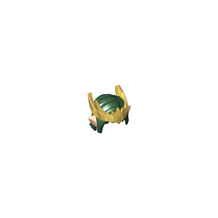 LEGO Dark Green Hair with Side Parting with Gold Tiara and Elf Ears ...