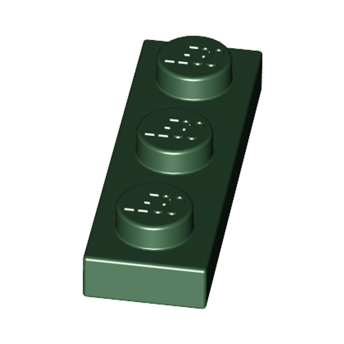 LEGO Dark Green Plate 1 x 3 (3623) | Brick Owl - LEGO Marketplace
