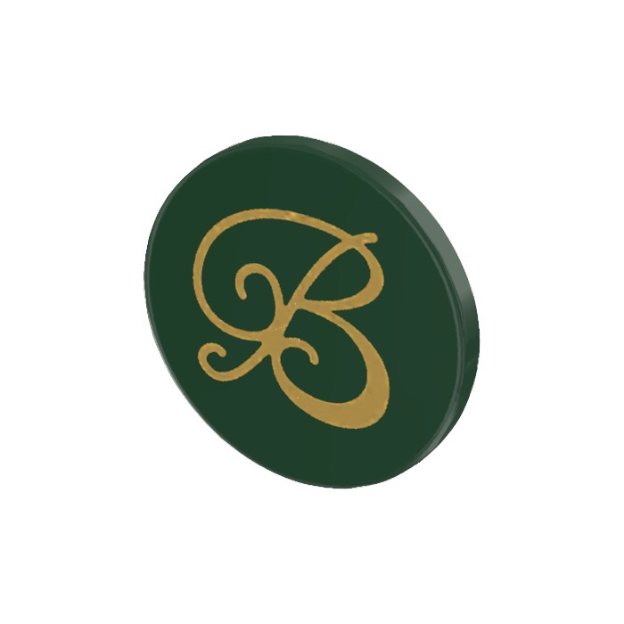 LEGO Roadsign Clip-on 2 x 2 Round with Decorative Gold ‘B’ Sticker ...