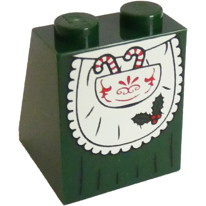 LEGO Dark Green Slope 2 x 2 x 2 (65°) with Apron with Bottom Tube (3678 ...