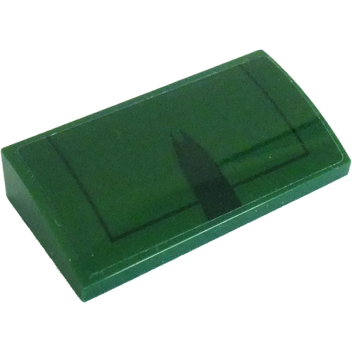 LEGO Dark Green Slope 2 x 4 Curved with Black Line Restangle and ...