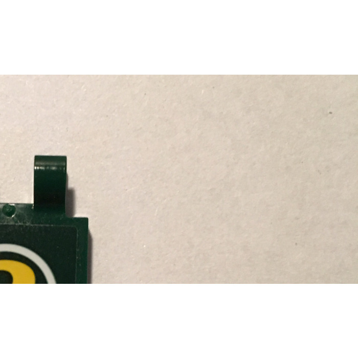 LEGO Dark Green Tile 2 x 3 with Horizontal Clips with Question Mark ...