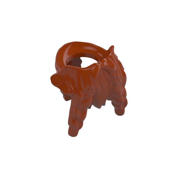 LEGO Dark Orange Beard with Braided Moustache Ends and Braid in Back ...