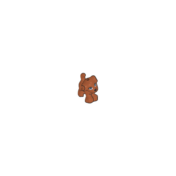 LEGO Dark Orange Dog - Puppy with Blue Eyes and Eyelashes (34010 / ...