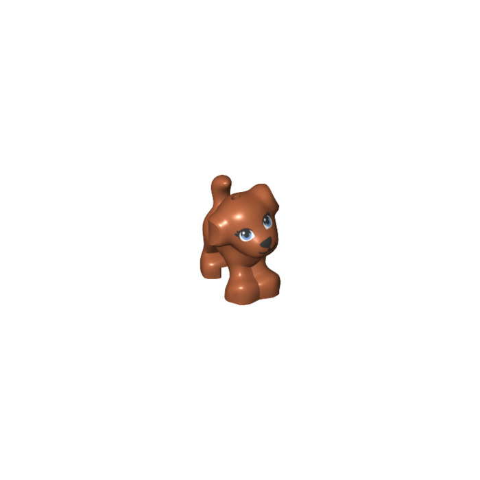 LEGO Dark Orange Dog - Puppy with Blue Eyes and Eyelashes (34010 / ...