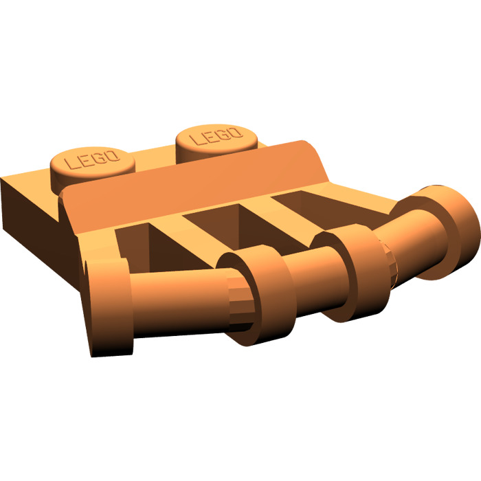 LEGO Dark Orange Plate 1 x 2 with Angled Bar Handles (92692) | Brick ...