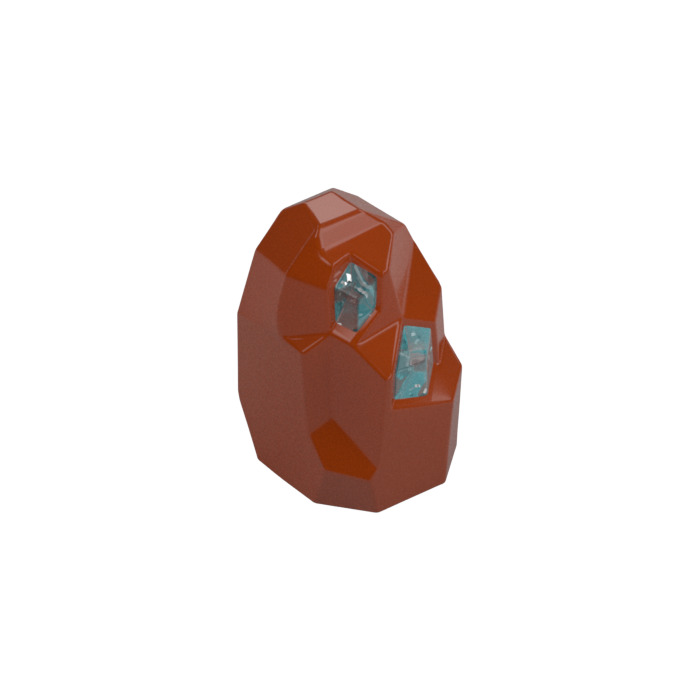 LEGO Dark Orange Rock 1 x 1 with Transparent Light Blue Glitter Crystal ...