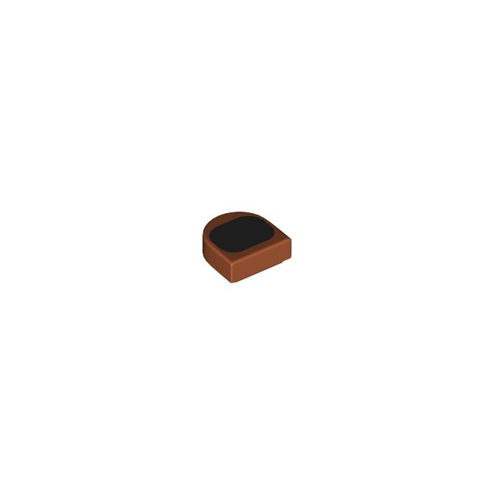 LEGO Dark Orange Tile 1 x 1 Half Oval with Black Oval (112504 / 112543 ...