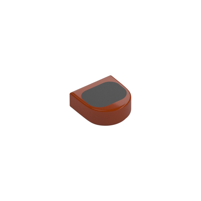 LEGO Dark Orange Tile 1 x 1 Half Oval with Black Oval (112504 / 112543 ...