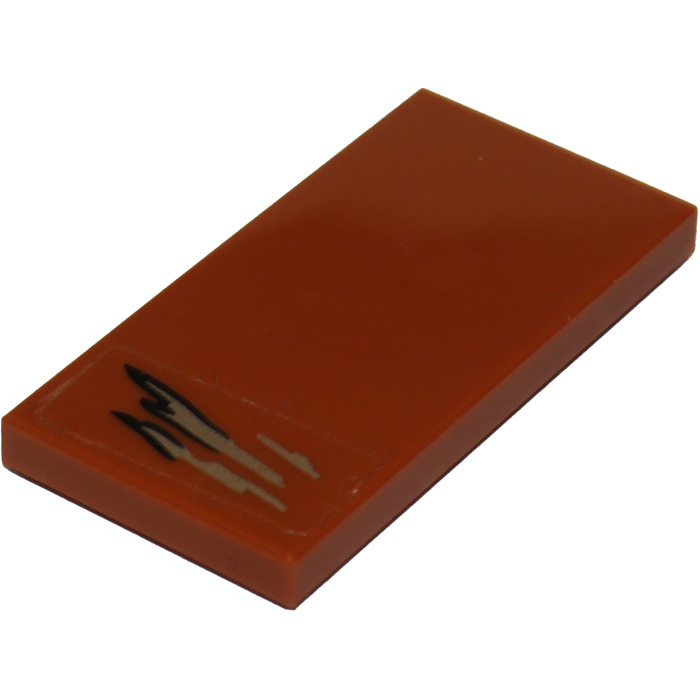 LEGO Dark Orange Tile 2 x 4 with Silver / Black Scratches Sticker ...