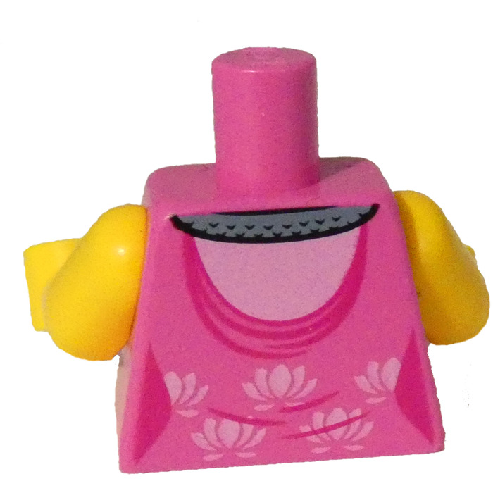 LEGO Dark Pink Minifig Torso with Lotus Flowers and Silver Snake (973 ...