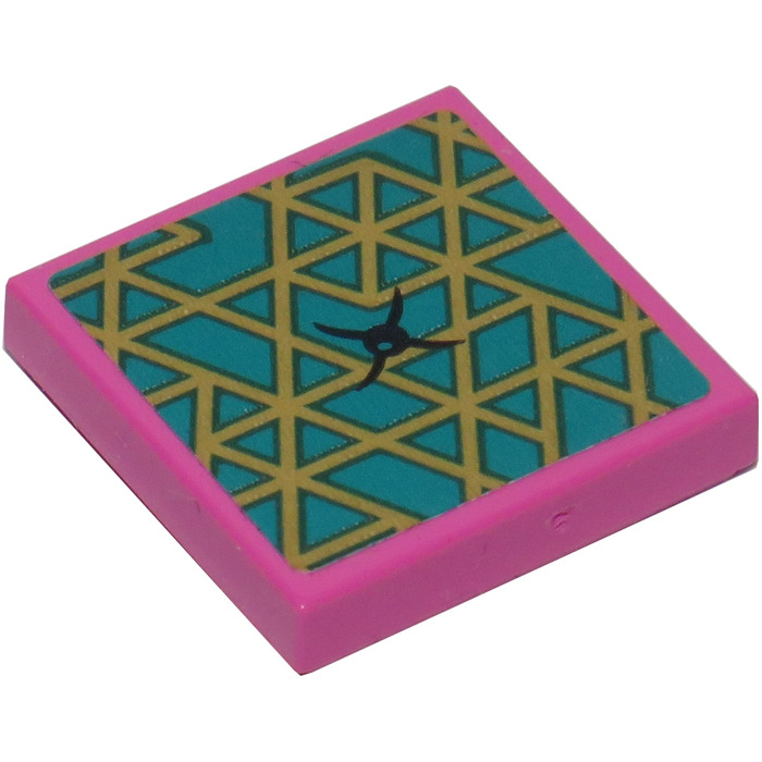 LEGO Dark Pink Tile 2 x 2 with Pillow with Triangle Pattern Sticker ...