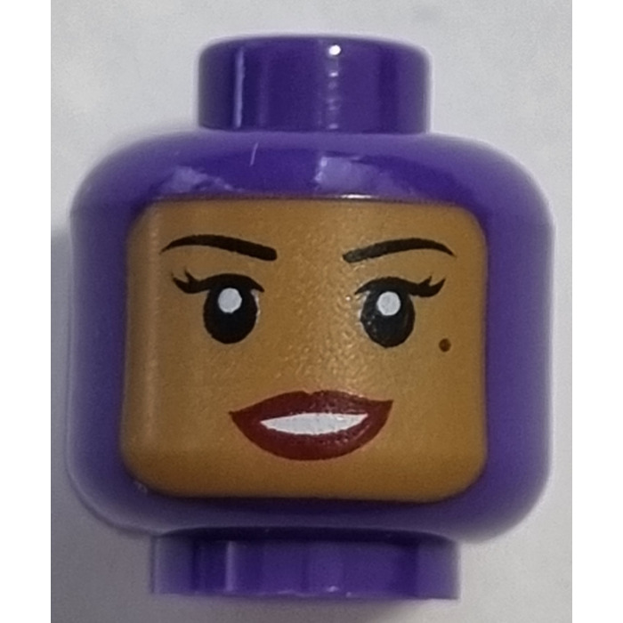 LEGO Dark Purple Batgirl with Cape (Smile) Minifigure Head (3626 / ...