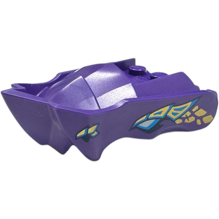 LEGO Dark Purple Dragon Head Lower Jaw with Small Spikes with Gold ...