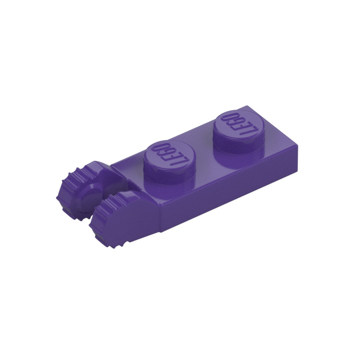 LEGO Dark Purple Hinge Plate 1 x 2 with Dual Fingers with Groove (44302 ...