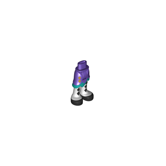 LEGO Dark Purple Minidoll Hip with Wavy Skirt with White and Black ...