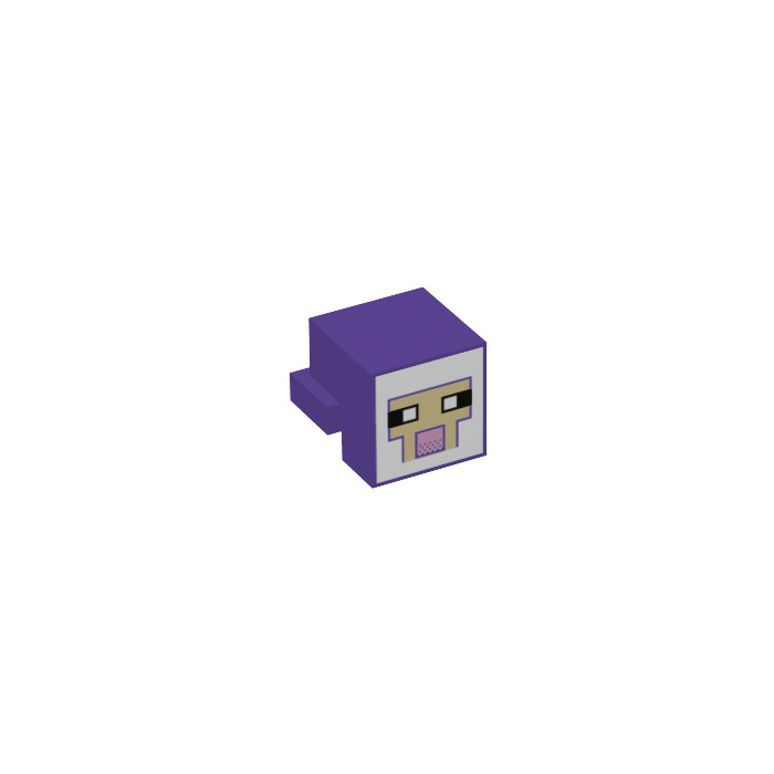 LEGO Dark Purple Pixelated Minecraft Animal Head with Sheep Face with ...
