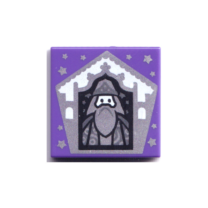 LEGO Tile 2 x 2 with Chocolate Frog Card Albus Dumbledore Silver ...