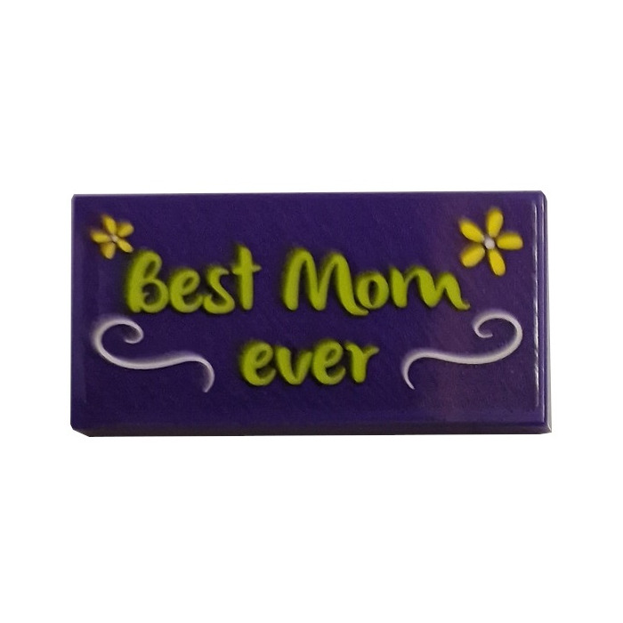 LEGO Tile 2 x 4 with 'Best Mom Ever' Sticker (87079) | Brick Owl - LEGO ...