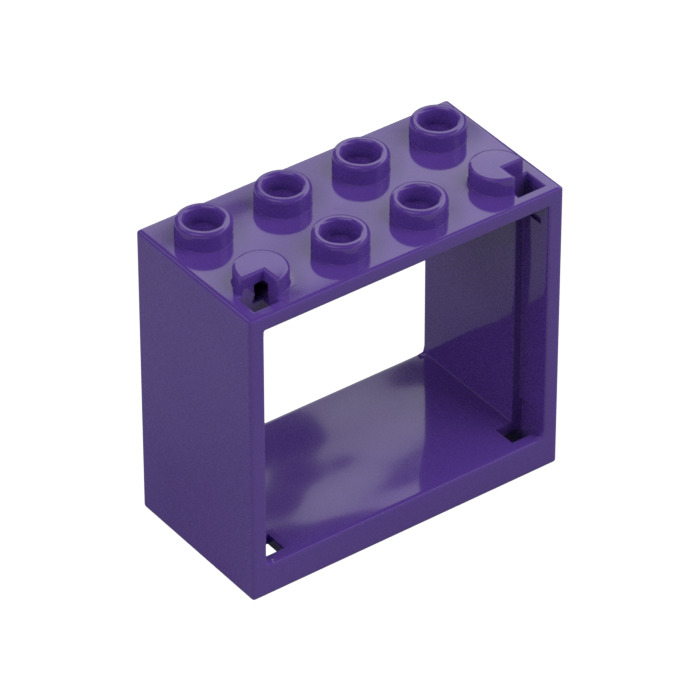 LEGO Dark Purple Window Frame 2 x 4 x 3 with Square Holes (60598 ...